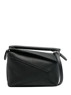 Loewe Puzzle Leather Mini Shoulder Bag Black
