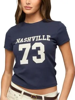 EDIKTED Nashville T-shirt - Navy