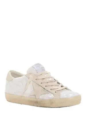 GOLDEN GOOSE Super-star Sequin Embellished Low Top Sneakers - White/cream