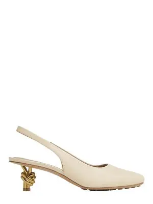BOTTEGA  VENETA Knot Heel Slingback Pumps - Sea Salt