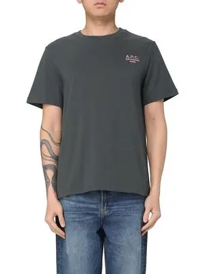 A.p.c. A.P.C. Organic Cotton T-Shirt With Logo Charcoal