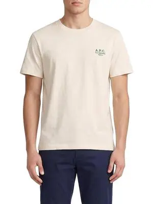 A.p.c. Organic Cotton T-shirt With Logo - Ivory