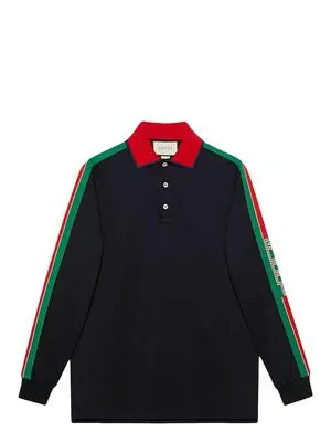Gucci Long-sleeve Logo Polo - Multicolor