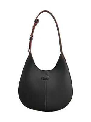 TOD'S Mini Leather Hobo Bag - Nero