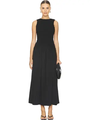 THE WOLF GANG Marisol Midi Dress - Noir