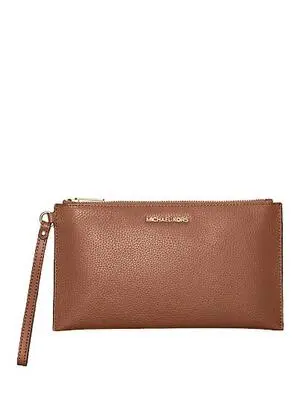 Michael Kors Jet Set Travel Large Pebbled Leather Pouch - Brown