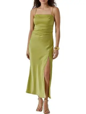 Astr The Label Satin Slip Dress Celery