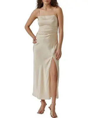 Astr The Label Satin Slip Dress - Eggshell