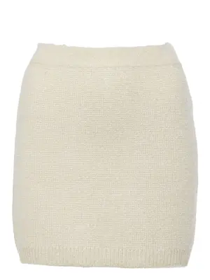 Khaite Darrion Silk And Cashmere Miniskirt - White