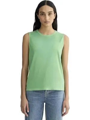 Everlane Boyfriend Tank Top Green Garment Dye