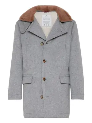 Brunello Cucinelli Short Cashmere Coat - Grey