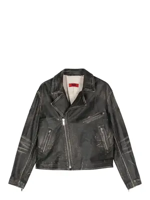 424 Leather Biker Jacket - Black