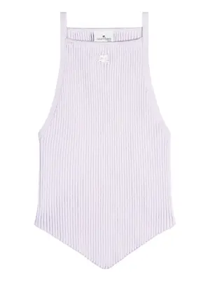 COURREGES Pointy Rib-knit Tank Top - Purple