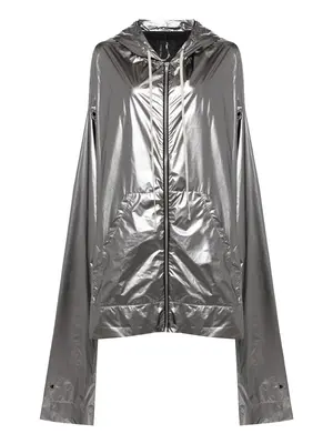 Rick Owens Metallic Hooded Jacket - Silver