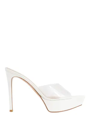 GIANVITO ROSSI Betty Platform Mules - Clear