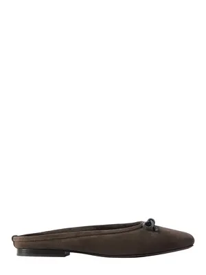 Brunello Cucinelli Brunello Cucinelli Bow-Embellished Slippers Brown