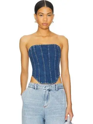Good American Denim Corset Tube Top - Indigo637