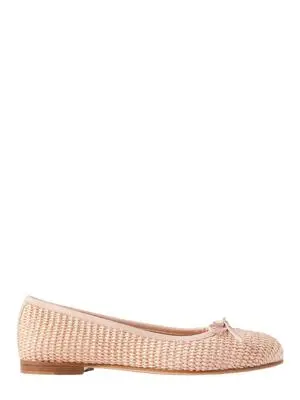 Manolo Blahnik Veralli Raffia Ballet Flats - Pink