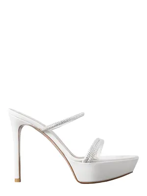 GIANVITO ROSSI Cannes Crystal-embellished Platform Sandals - White