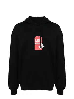 Hugo Graphic-print Cotton Hoodie - Black