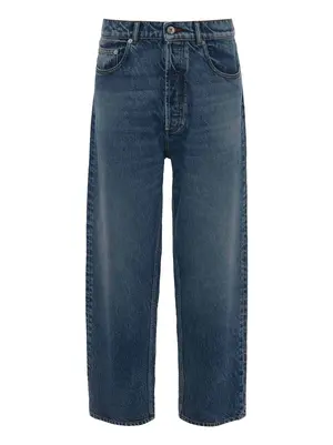 JW Anderson Cropped Straight-leg Denim Trousers - Blue