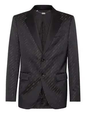 BILLIONAIRE Jacquard Long-sleeve Blazer - Black