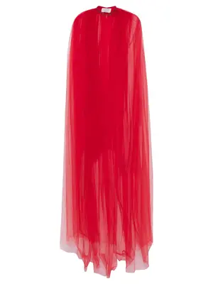 V:PM ATELIER Wanda Tulle Cape - Red