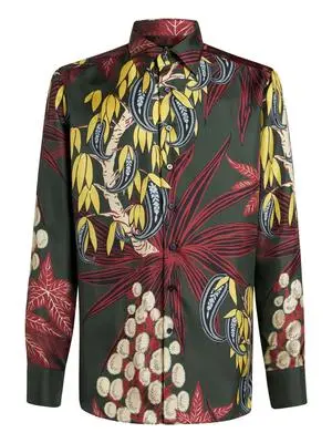 Etro Printed Silk Shirt - Green