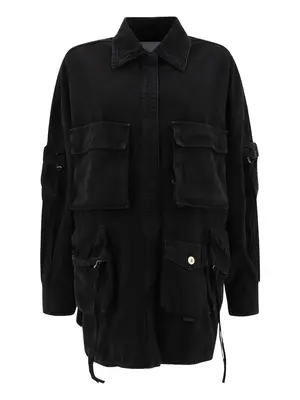 Attico Fern Denim Jacket - Black