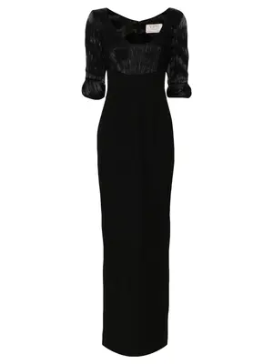V:PM ATELIER Flora Scoop-neck Gown - Black
