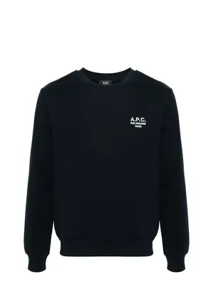 A.p.c. Embroidered-logo Sweatshirt - Blue