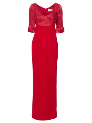 V:PM ATELIER Flora Scoop-neck Gown - Red