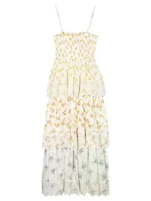 ByTiMo Floral-print Layered Midi Dress - White