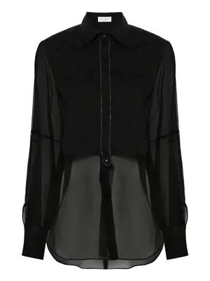Brunello Cucinelli Semi-sheer Button-up Shirt - Black
