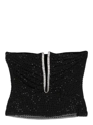 SELF-PORTRAIT Self-Portrait Rhinestone-Embellished Strapless Top