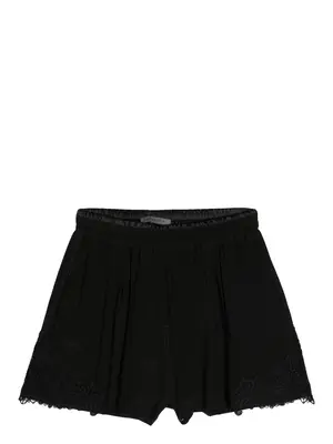 MAURIZIO MYKONOS Corded-lace Silk Blend Shorts - Black