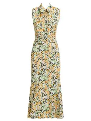 MARNI Marni Floral-Print Midi Shirt Dress