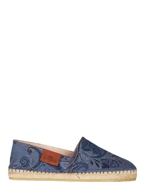 Etro Paisley-print Denim Espadrilles - Blue
