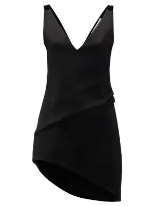 JW Anderson V-neck Asymmetric Dress - Black