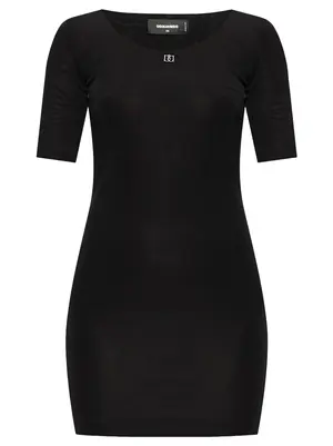 Dsquared2 Logo-plaque Mini Dress - Black