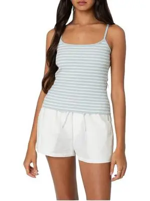 EDIKTED Gretta Stripe Rib Camisole - Light-blue