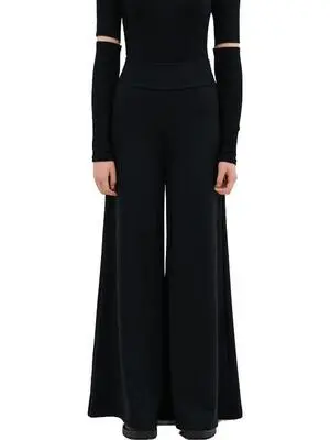 MARCELLA Georgia High Waist Wide Leg Ponte Knit Pants - Black