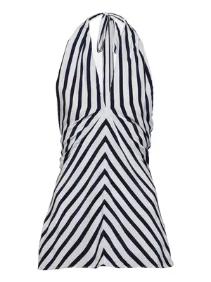 Staud Dawn Striped Halterneck Top - Blue