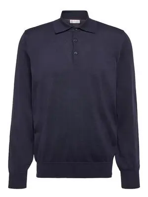 Brunello Cucinelli Cotton Polo Sweater - Blue