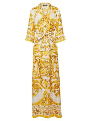Dolce & Gabbana Majolica Print Silk Twill Maxi Dress - Multicoloured