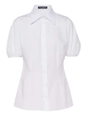 Dolce & Gabbana Puff-sleeve Cotton Poplin Blouse - White