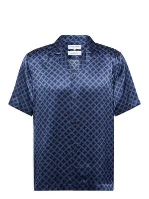 Frescobol Carioca Roberto Silk Bowling Shirt - Blue