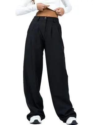 Princess Polly Archer Wide Leg Pants - Black