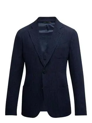 Giorgio Armani Pinstripe Seersucker Sport Coat - Navy/black