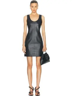 Bottega Veneta Leather Tank Dress - Shadow